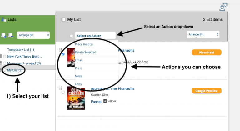Using “My Lists” – CLEVNET